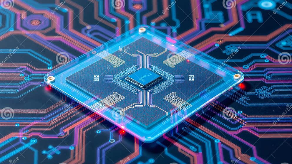 Close-up of a Modern CPU, Revealing Intricate Internals for AI and ...