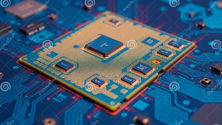 Close-up of a Modern CPU, Revealing Intricate Internals for AI and ...