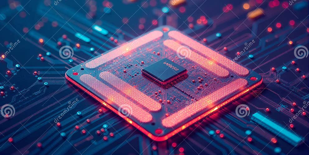 Close-up of a Modern CPU, Revealing Intricate Internals for AI and ...