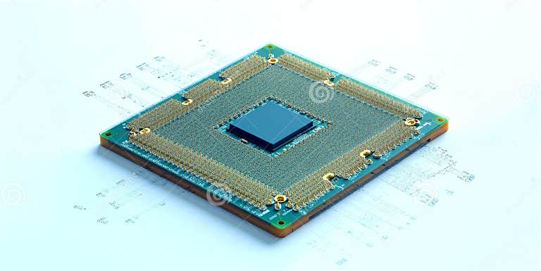 Close-up of a Modern CPU, Revealing Intricate Internals for AI and ...