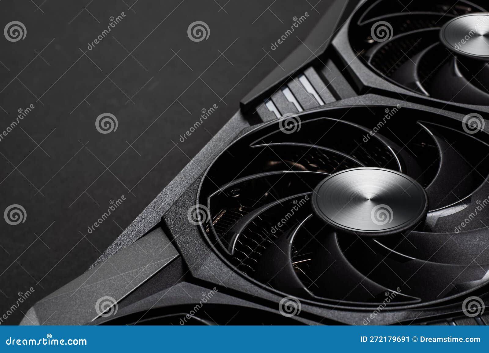 A Close Up of a Modern GPU Graphic Card on Dark Background Stock Image ...