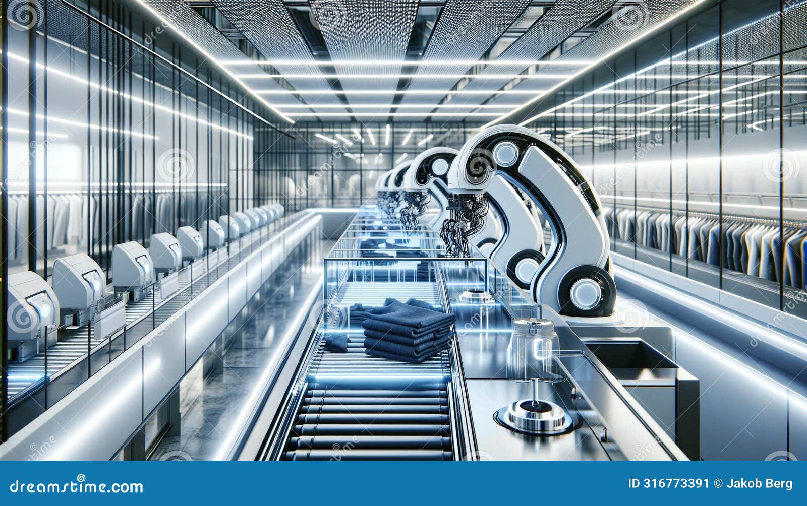 Close-up of a Modern High-tech Dry Cleaning Facility, Highlighting the ...