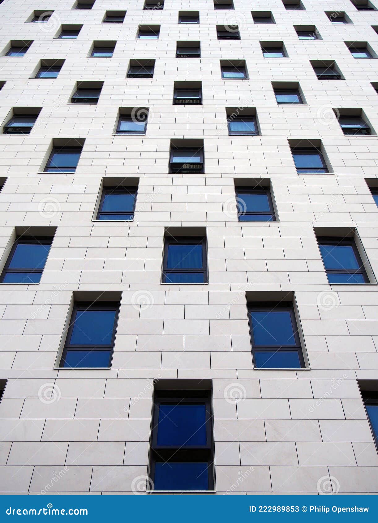 Close Up of a Modern Highrise Apartment Building with Geometrical ...