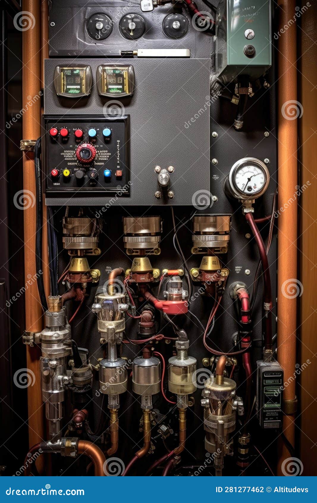 Close-up of a Modern Hvac System Control Panel Stock Illustration ...