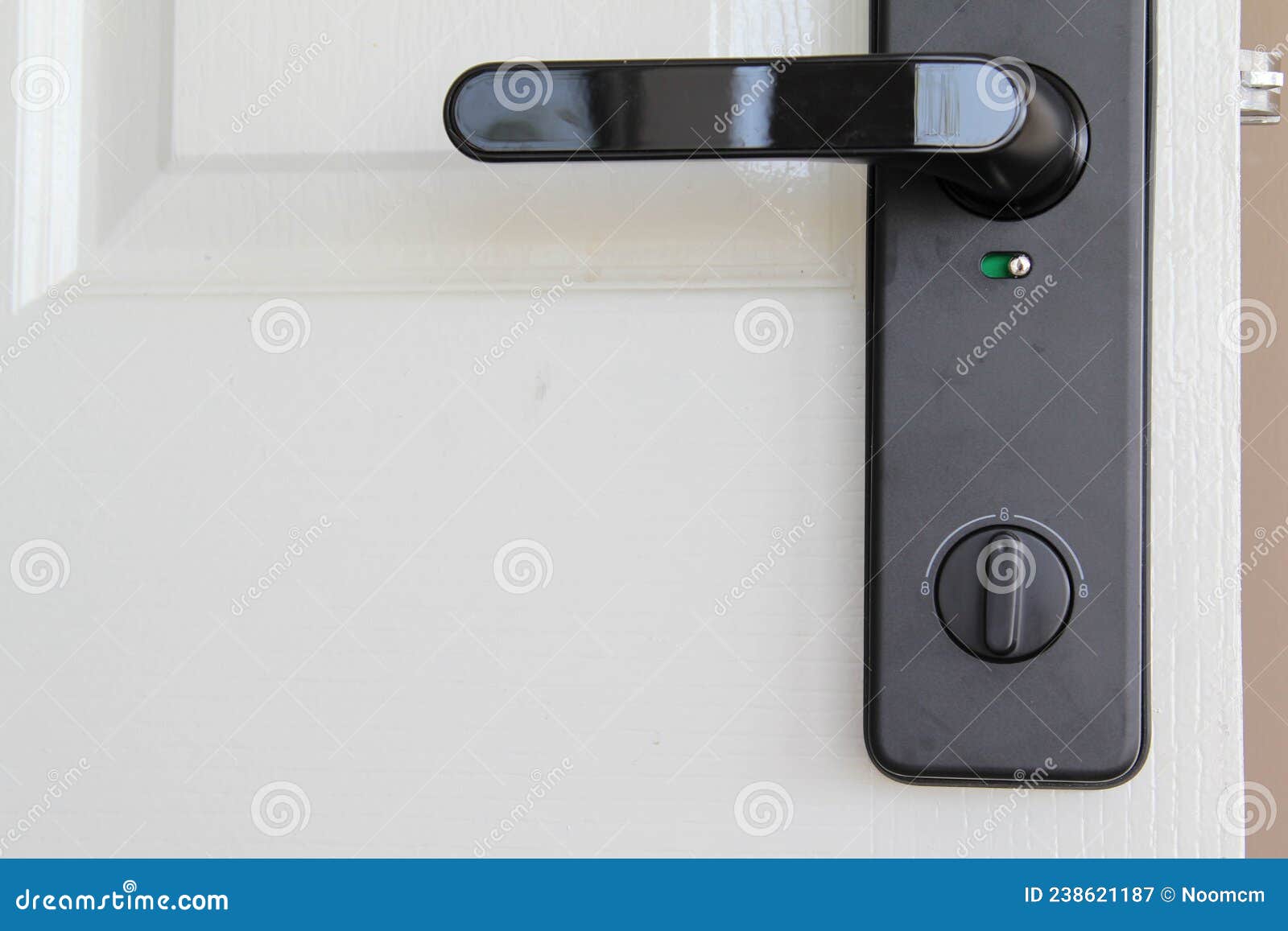 The Modern Lock System on a Door Stock Image - Image of security ...