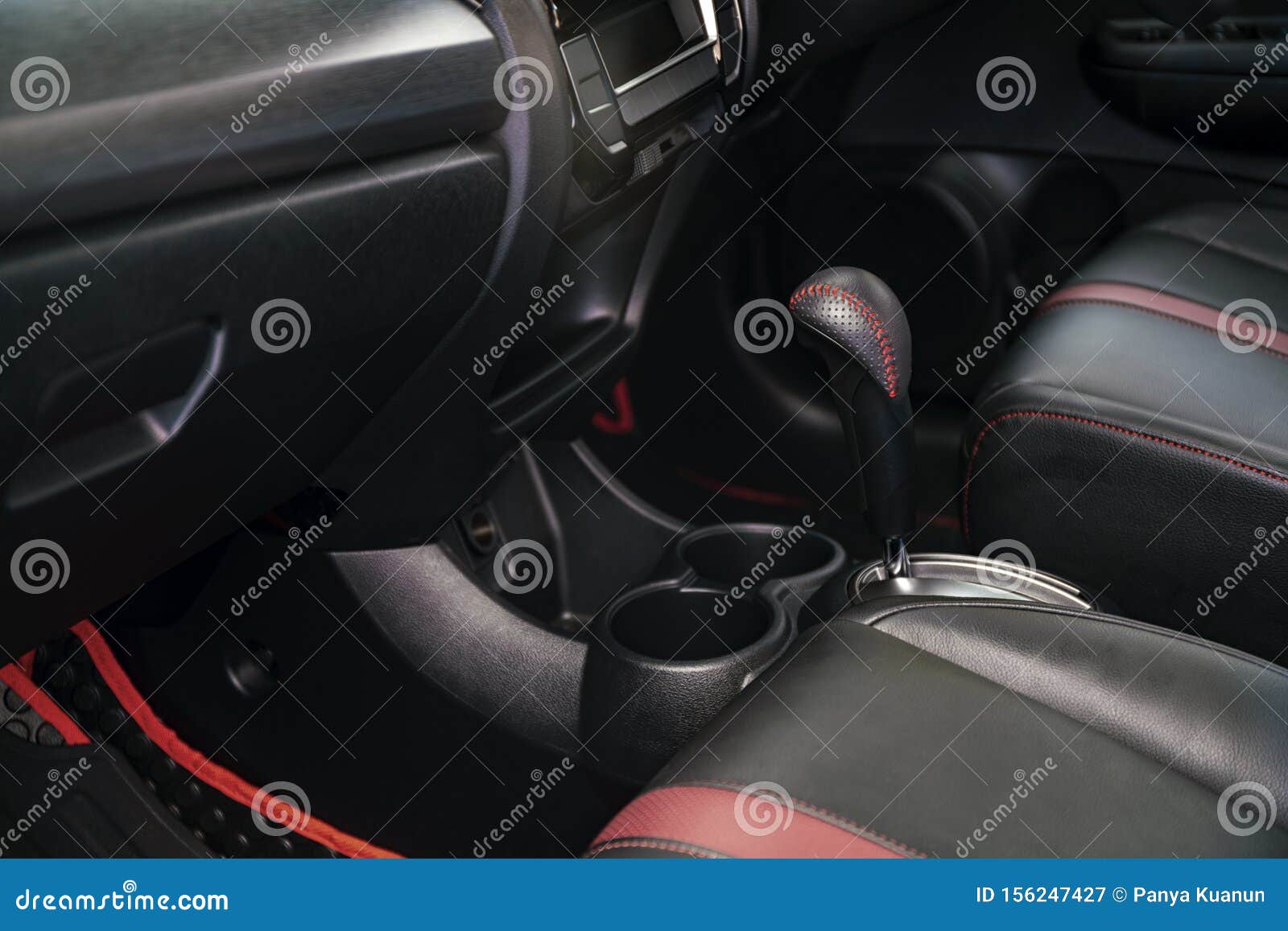 Close Up Modern Luxury Car Interior in Dark Tone Stock Image - Image of ...