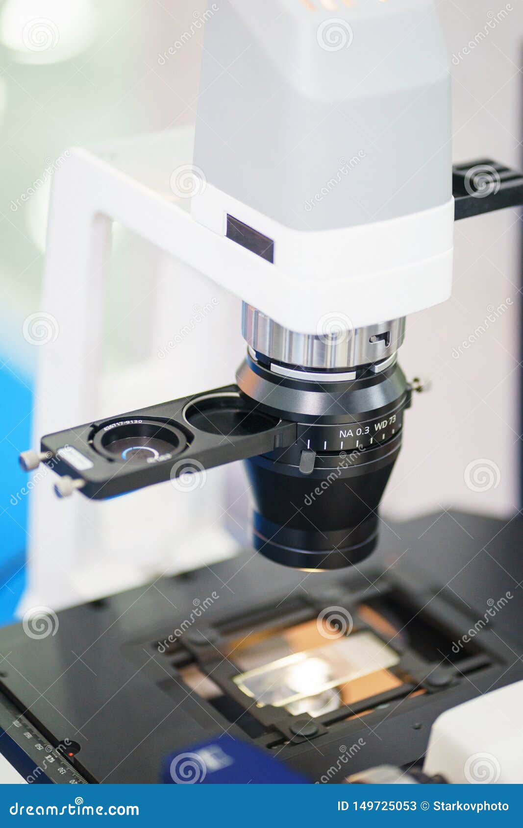 Close Up Modern Medical Instrument Microscope for the Study of ...