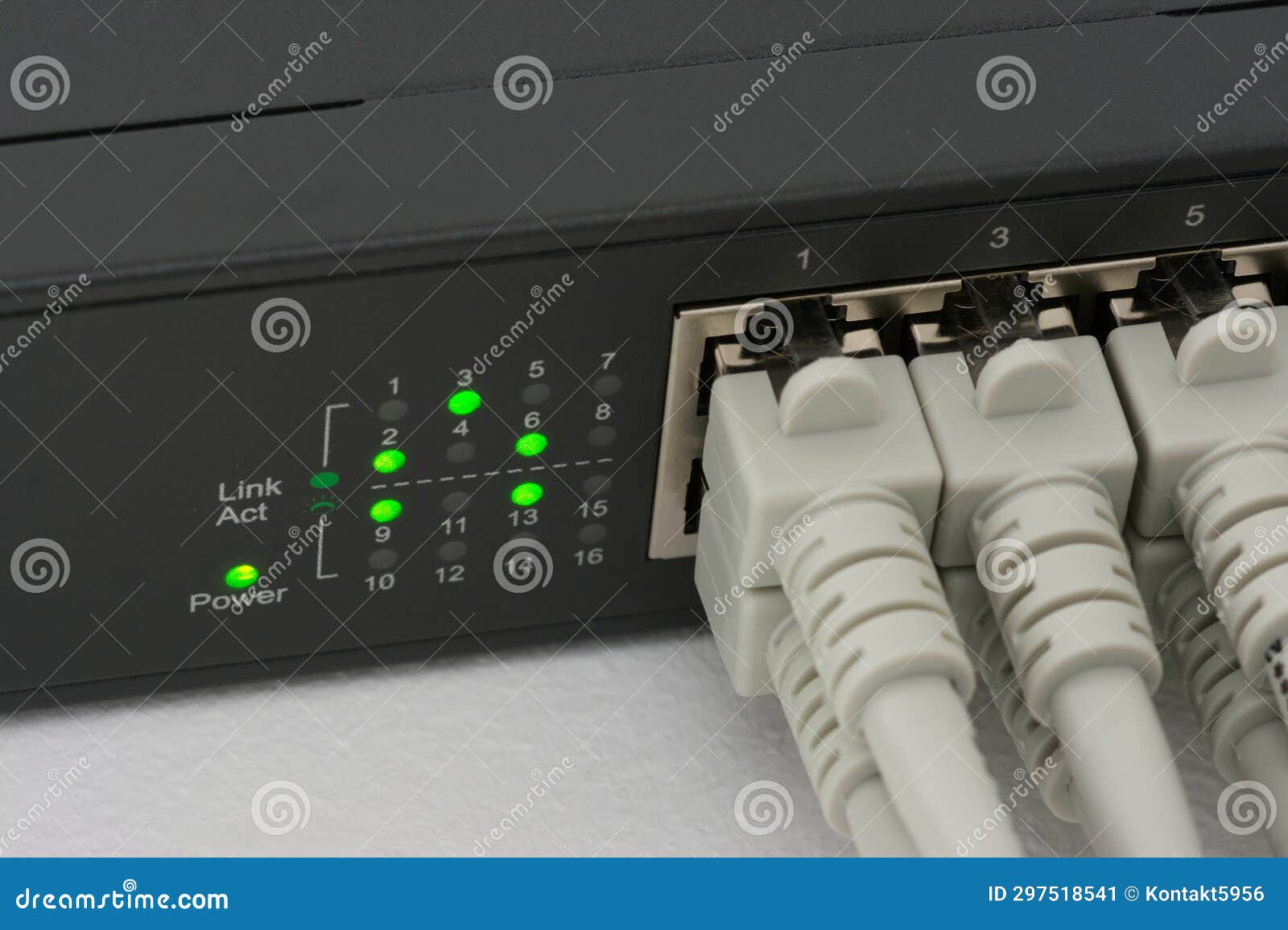 Network Switch with RJ45 Network Cables Stock Image - Image of macro ...