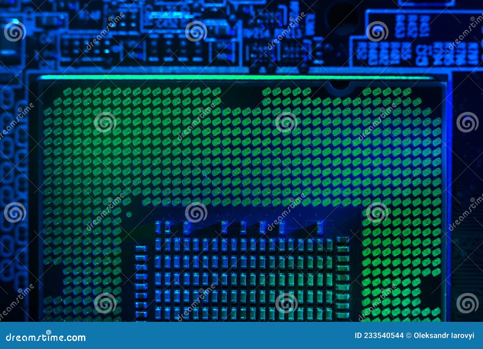 Close-up of a Modern New Generation Microchip Based on Nanometer ...