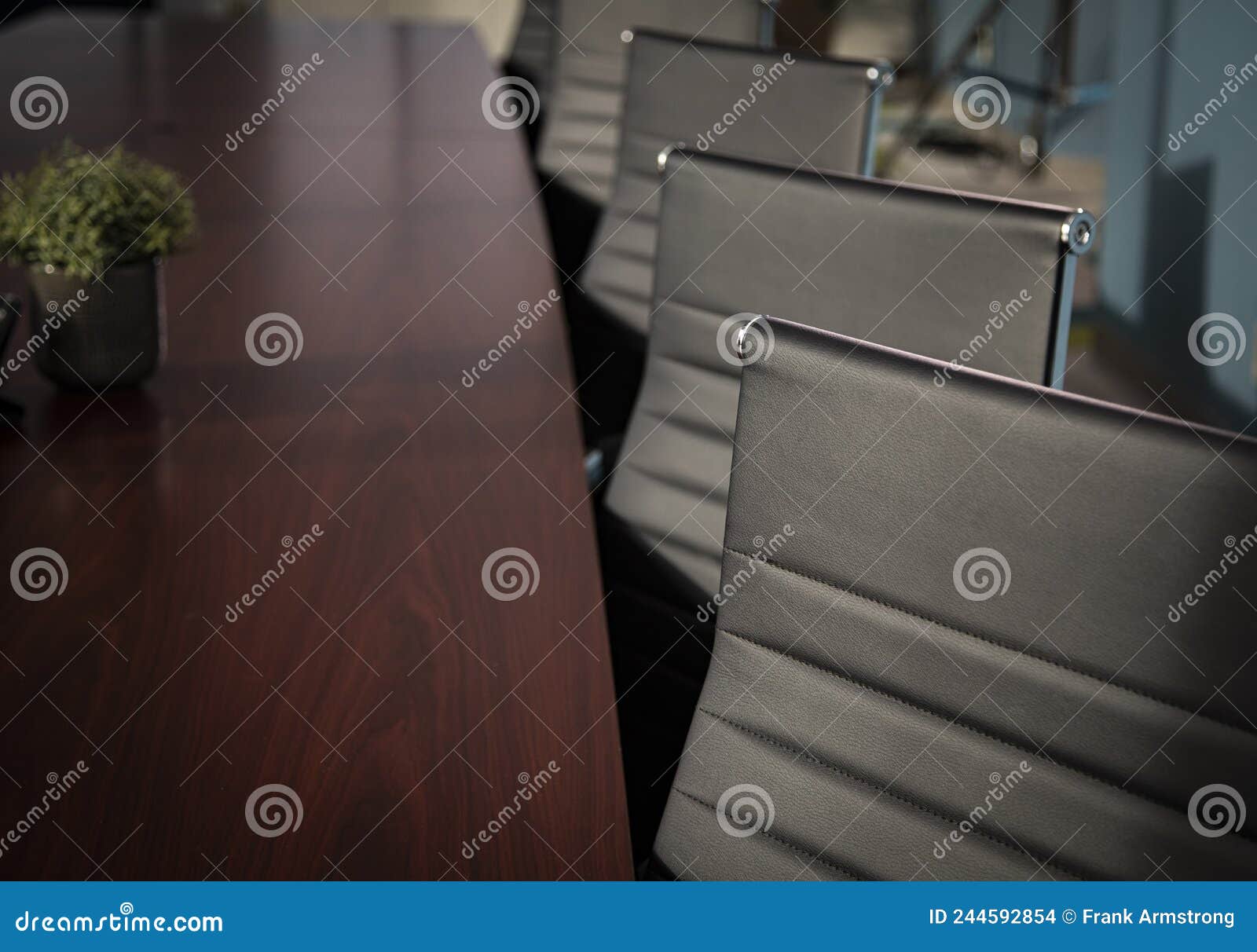 Close Up of Modern Office Chairs at a Conference Room Table Stock Photo ...