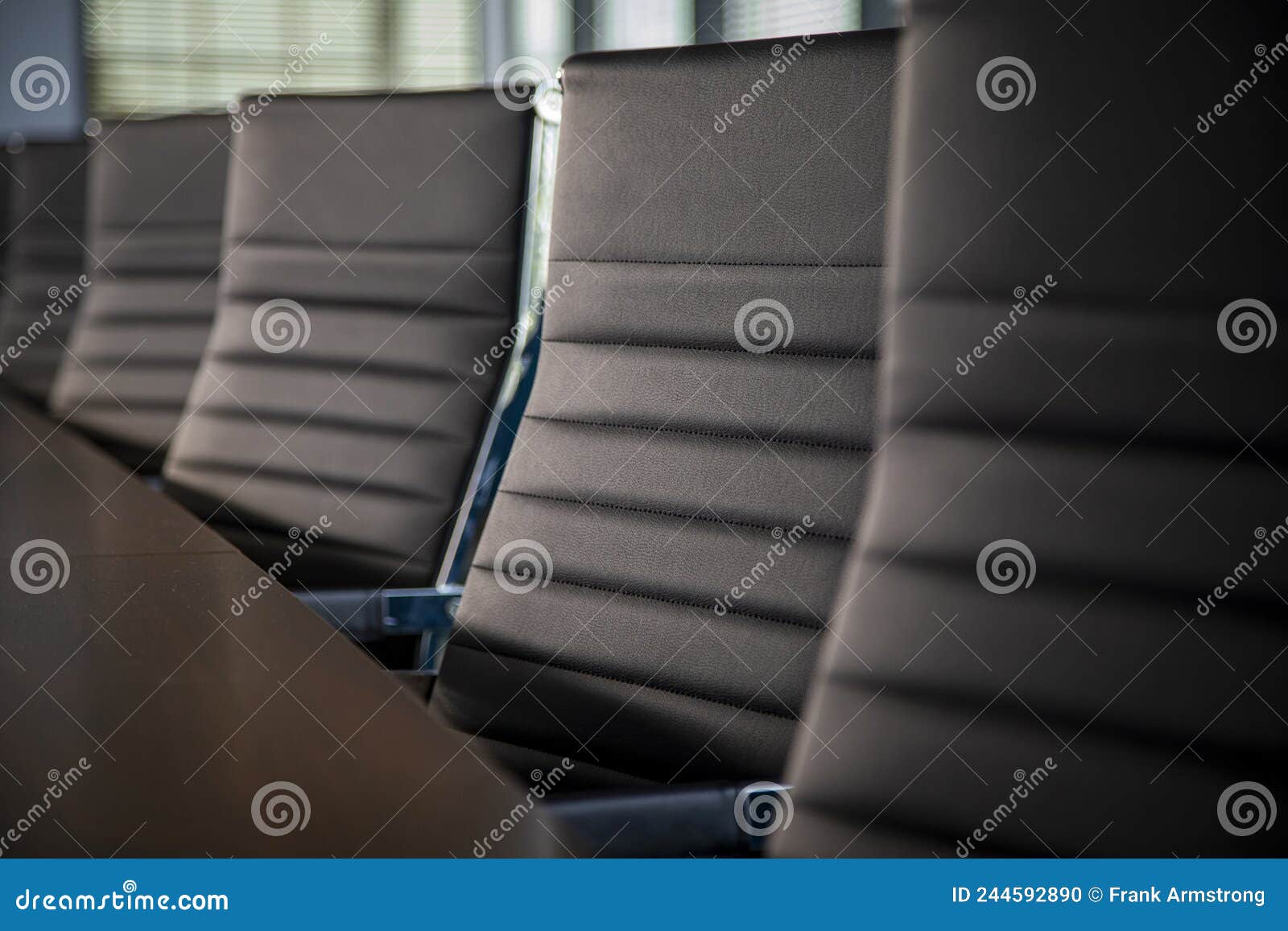 Close Up of Modern Office Chairs at a Conference Room Table Stock Photo ...