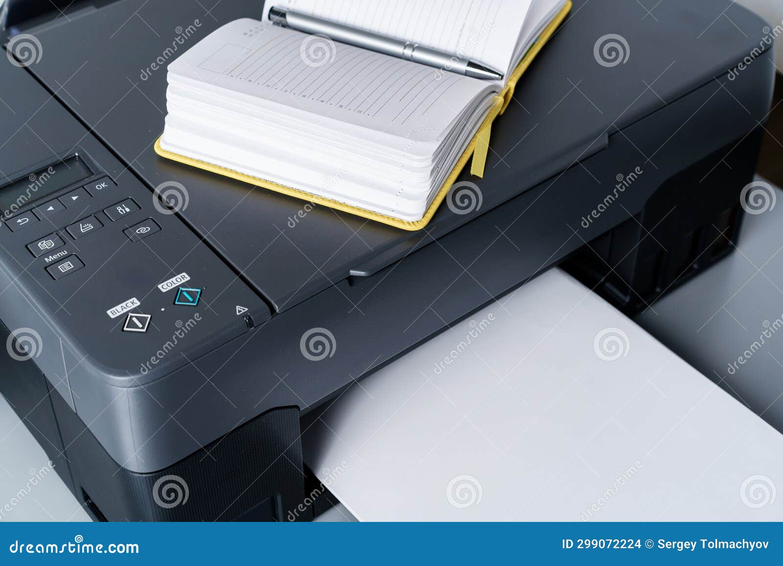 Close Up of Modern Printer in the Office Stock Photo - Image of work ...