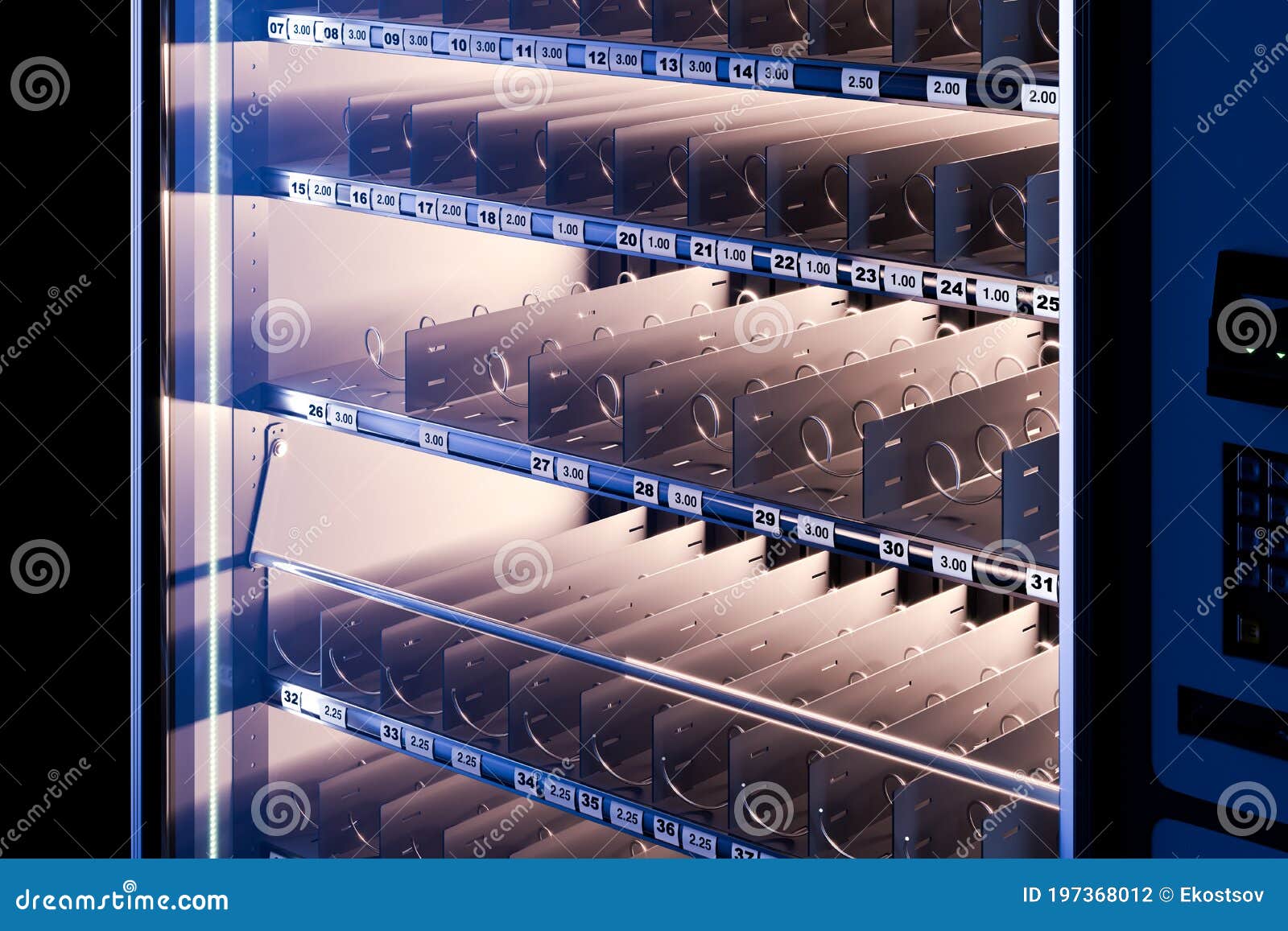 Close Up of Modern Realistic Vending Machine with Illuminated Empty ...