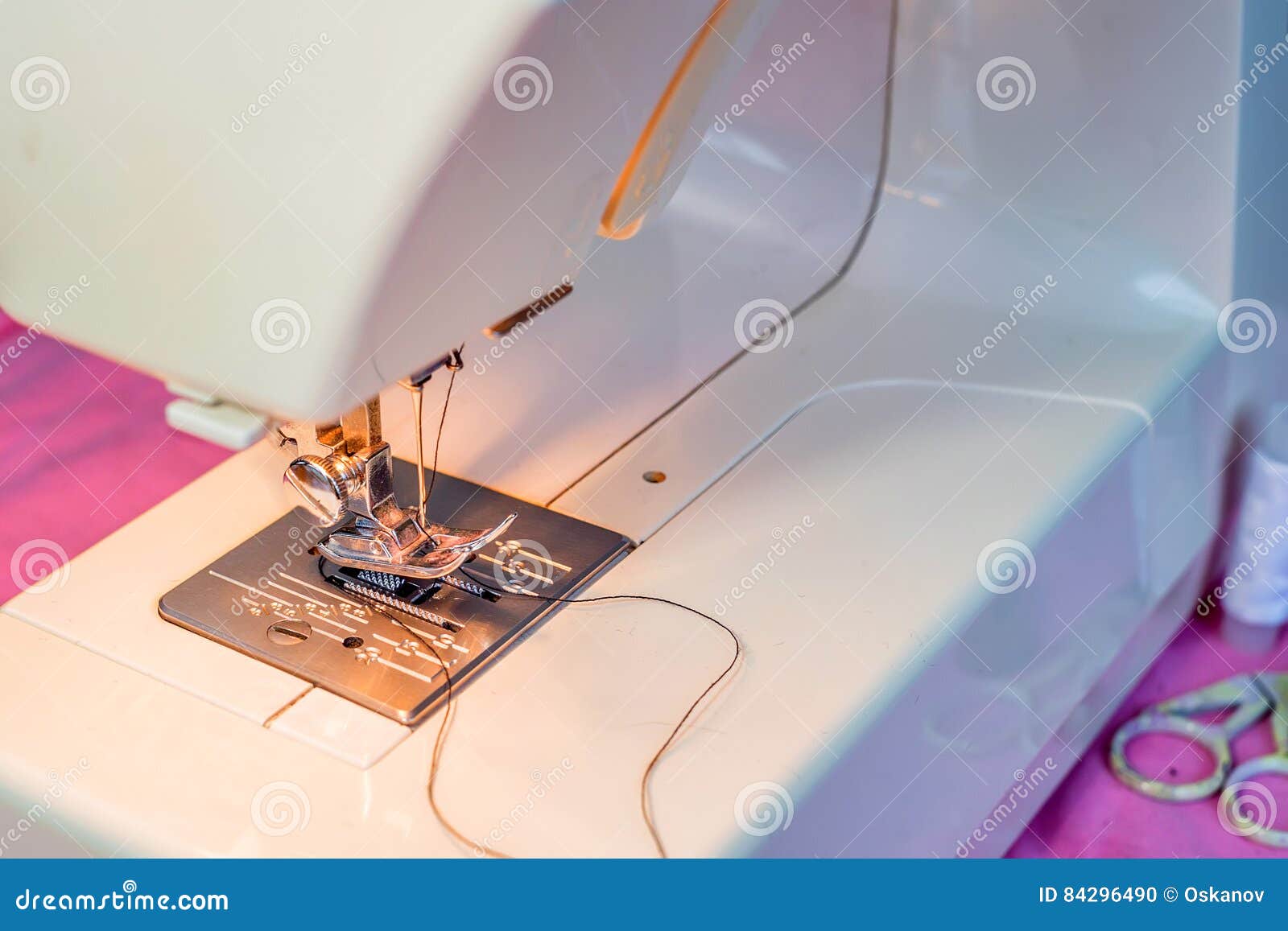 Close-up of Modern Sewing Machine Stock Photo - Image of metal, making ...