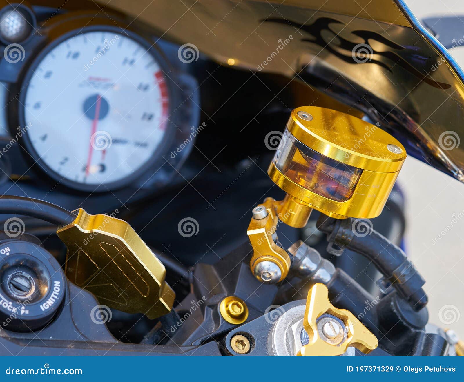 Close Up of Modern and Stylish Motorcycle Dashboard Editorial Stock ...