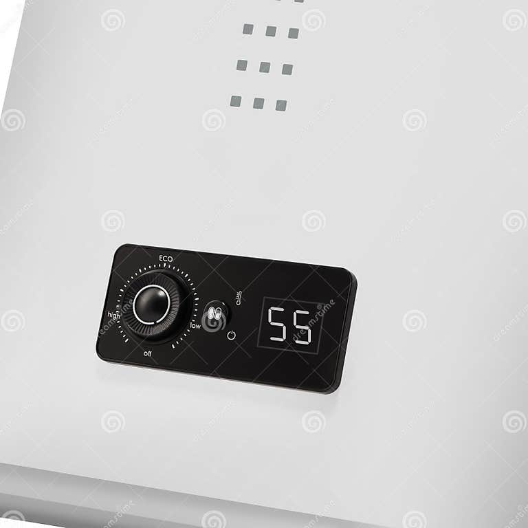 Close-up Modern Tanked Boiler Thermostat Interface. Digital Display of ...