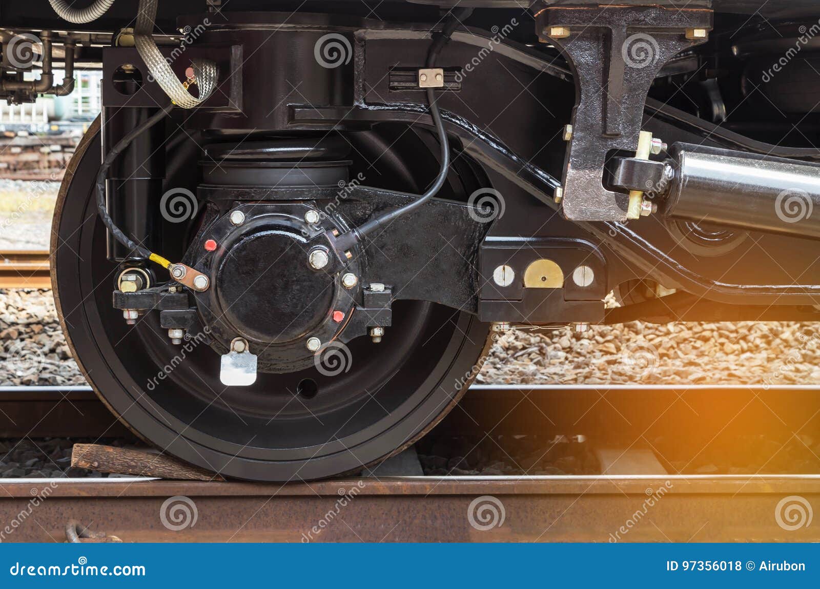 Close Up Modern Wheel Train System Stock Photo - Image of energy ...