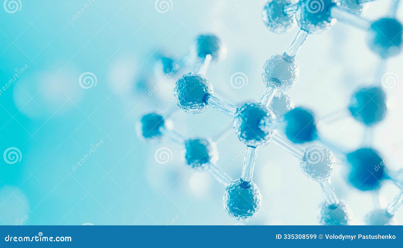 Close-up Of Molecular Structure With Glowing Particles In A Scientific ...