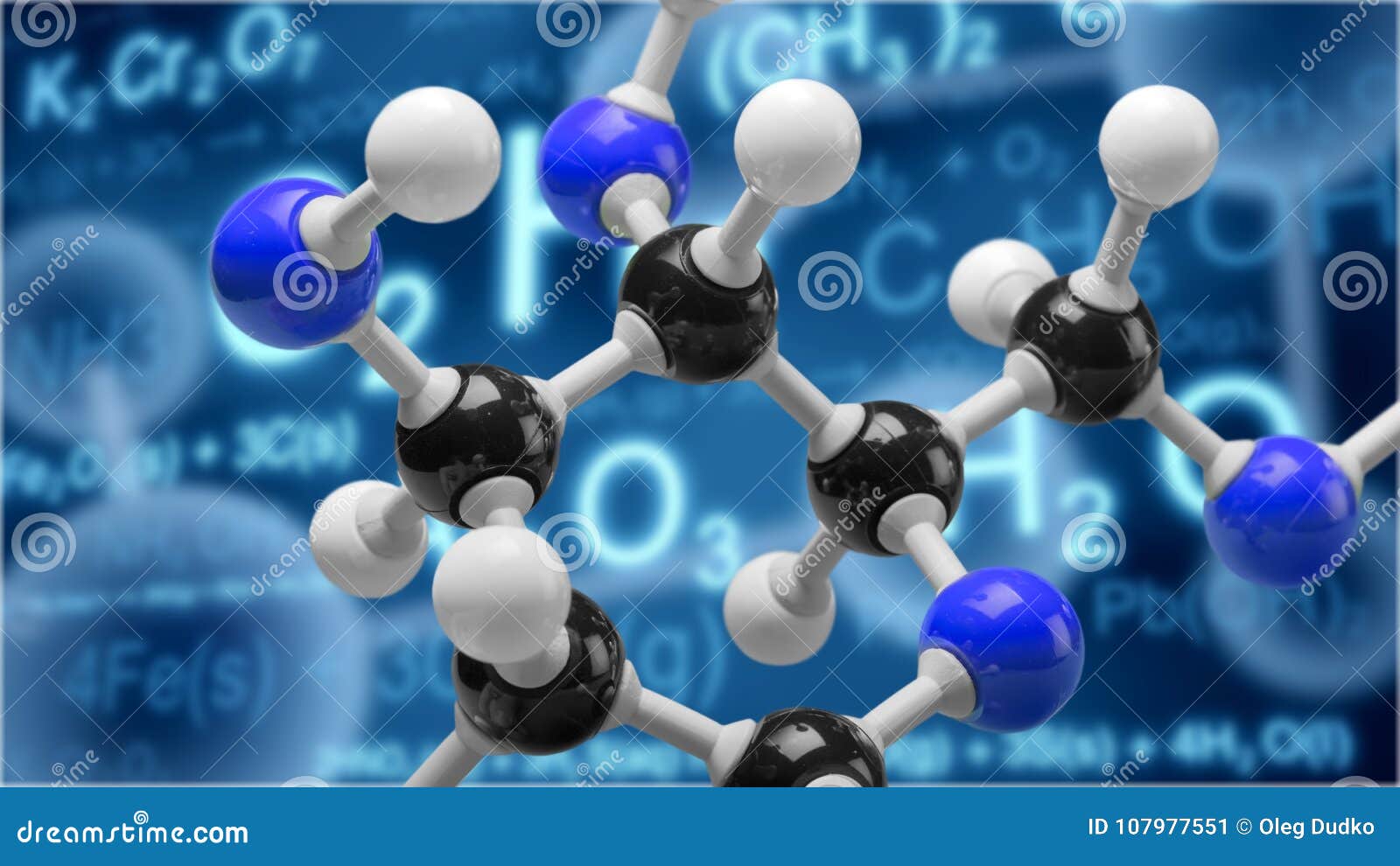 Close Up of Molecular Structure Model on Stock Illustration ...
