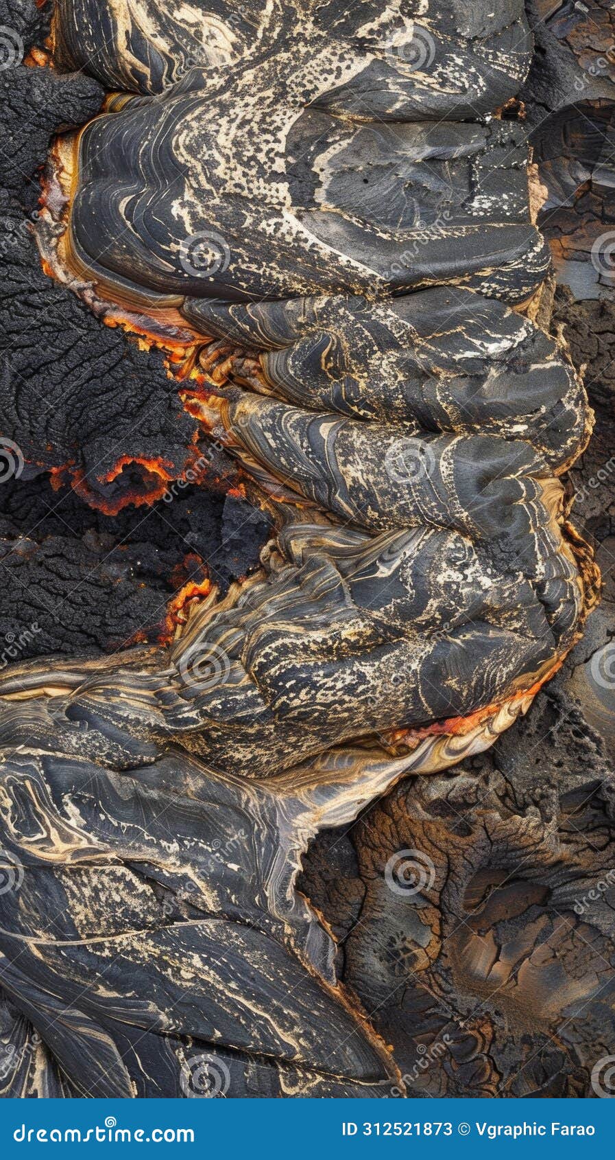 Close-up of Molten Lava Flow Patterns Stock Image - Image of pattern ...