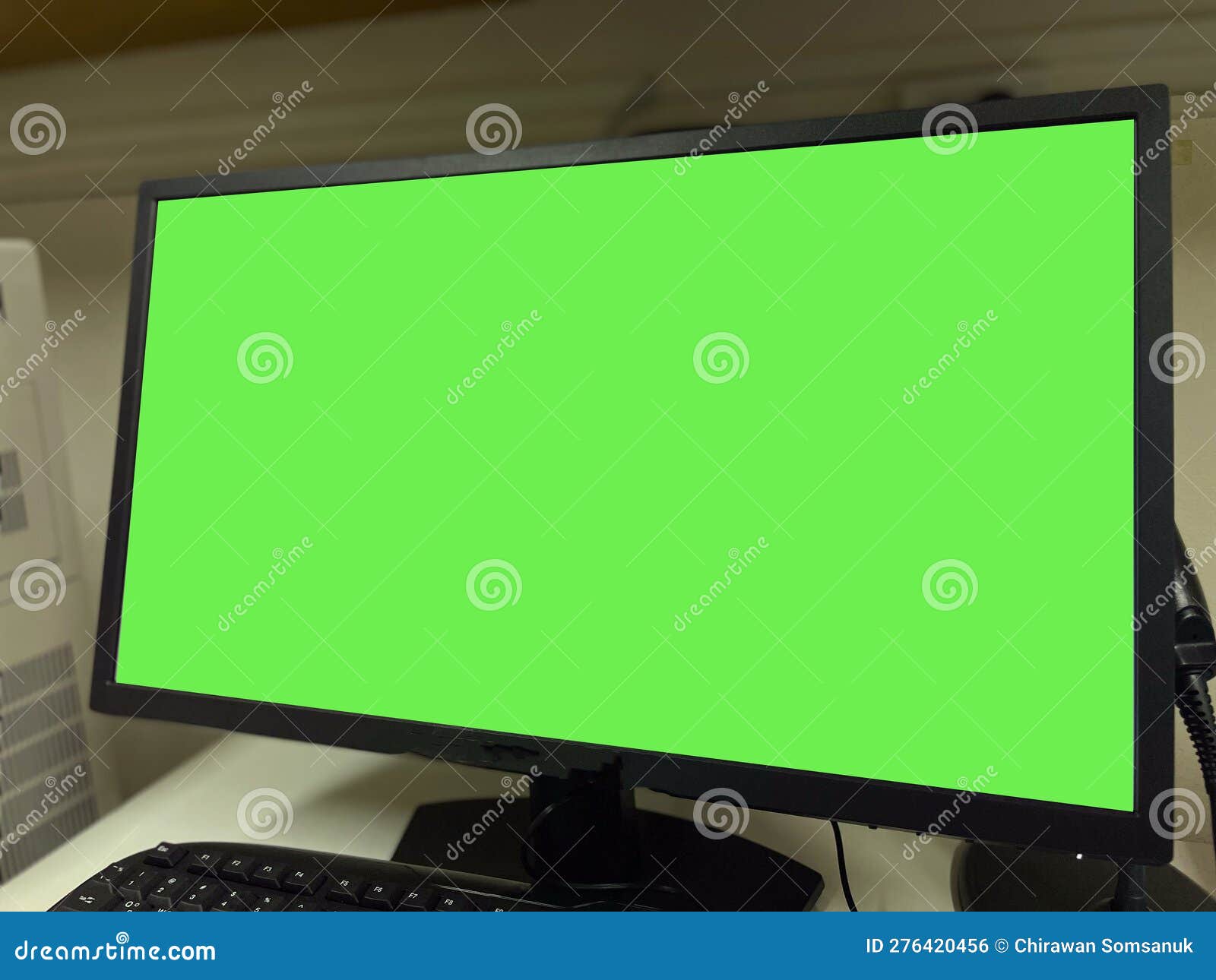 Close Up Monitor Green Screen in Office Stock Photo - Image of blank ... Close Up Monitor Green Screen in Office Stock Photo - Image of blank ...