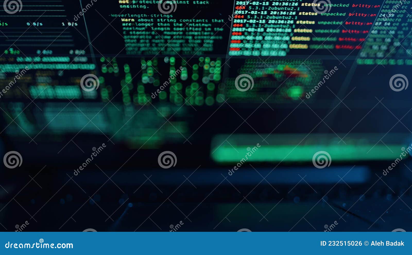 Close Up Of Monitor Screen With Developing Programming And Coding Technologies Programmer Or