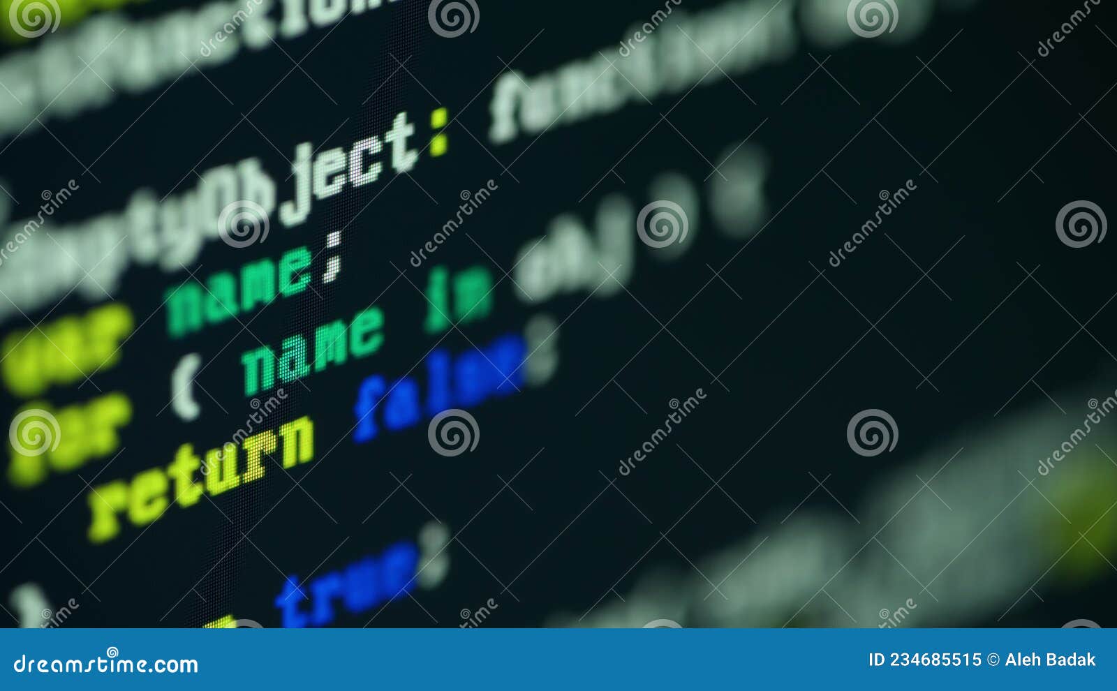 Close Up of Monitor Screen with Developing Programming and Coding ...