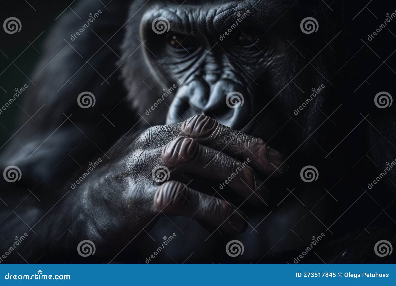 A Close Up of a Monkey with His Hands on His Face Stock Illustration ...
