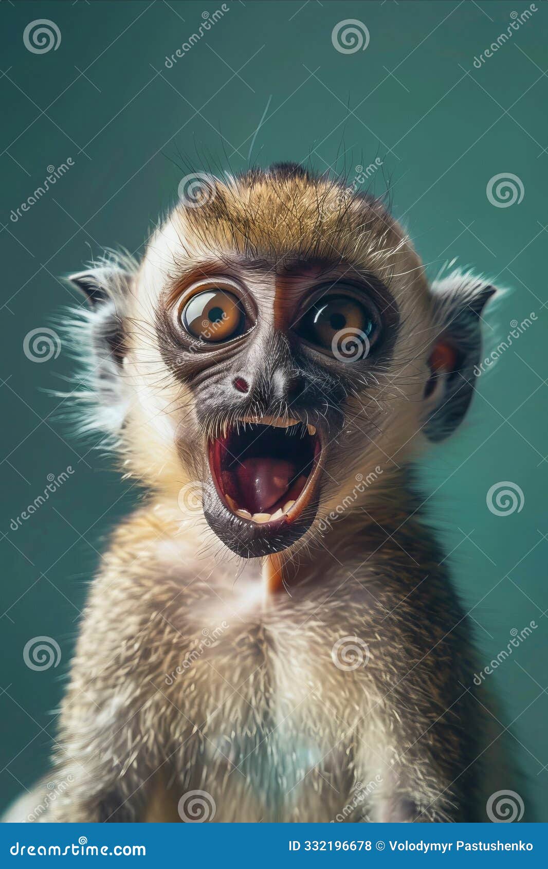 A Close Up of a Monkey with Its Mouth Open Stock Photo - Image of ...