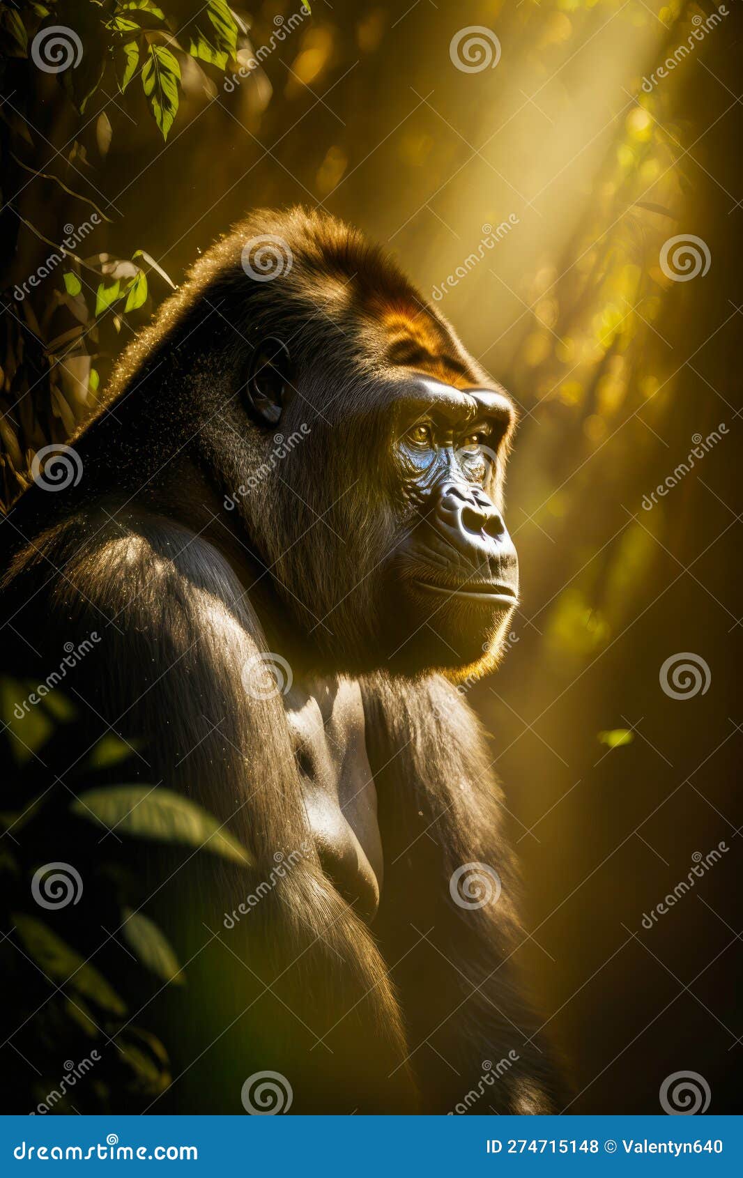 Close Up of Monkey with Light Shining on it S Face. Generative AI Stock ...