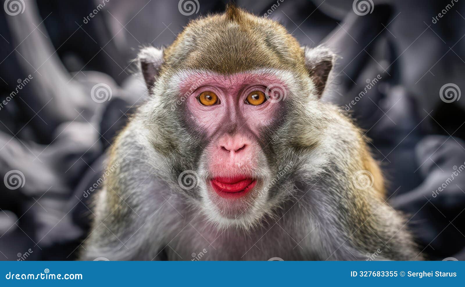 A Close Up of a Monkey with Red Eyes and Pink Nose, AI Stock Image ...