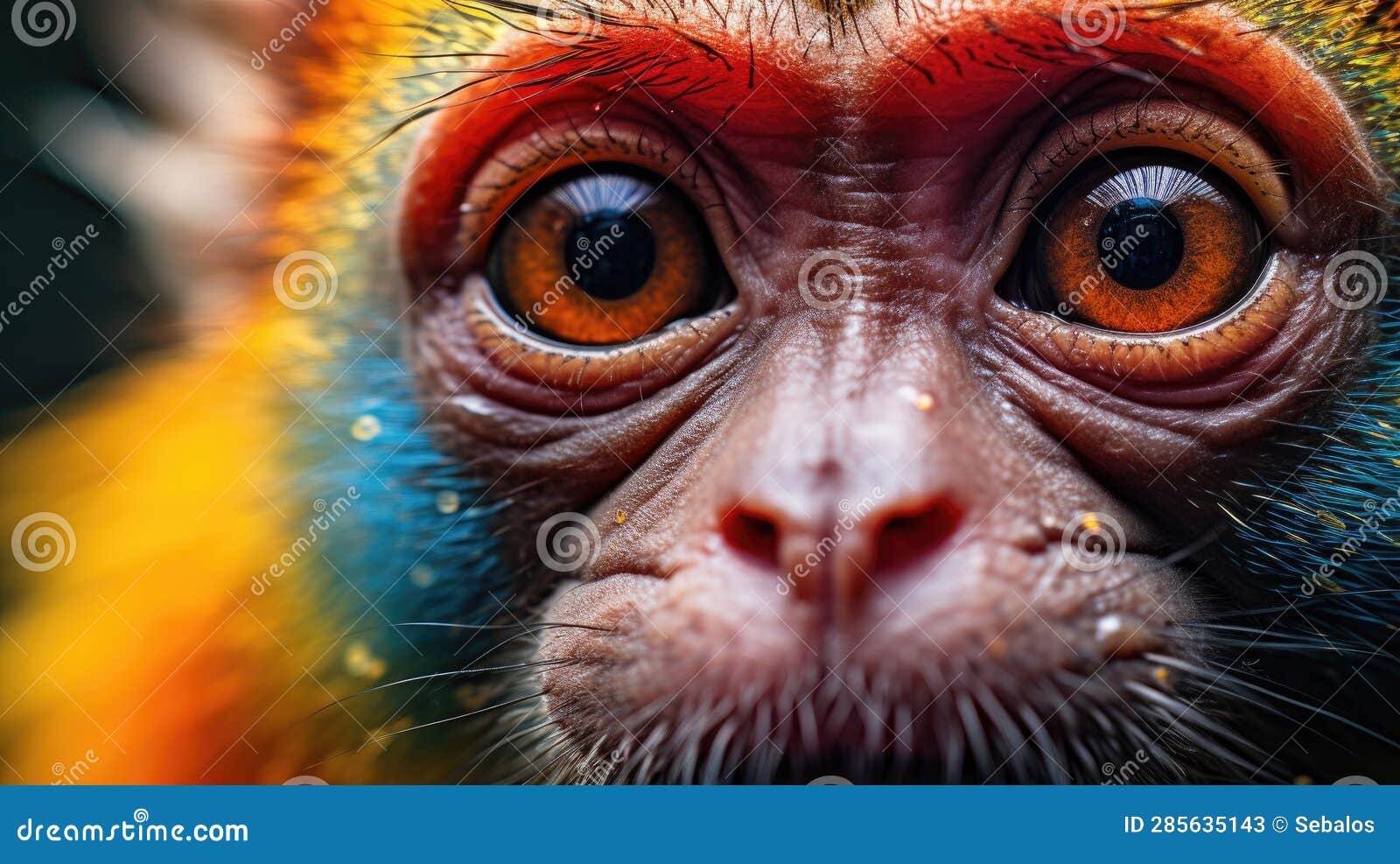 A Close-up of a Monkey S Eyes, Looking Directly at the Camera Stock ...