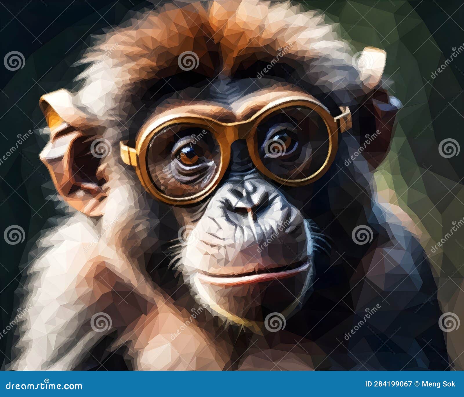 A Close Up of a Monkey Wearing Glasses. Beautiful Picture of Monkey ...