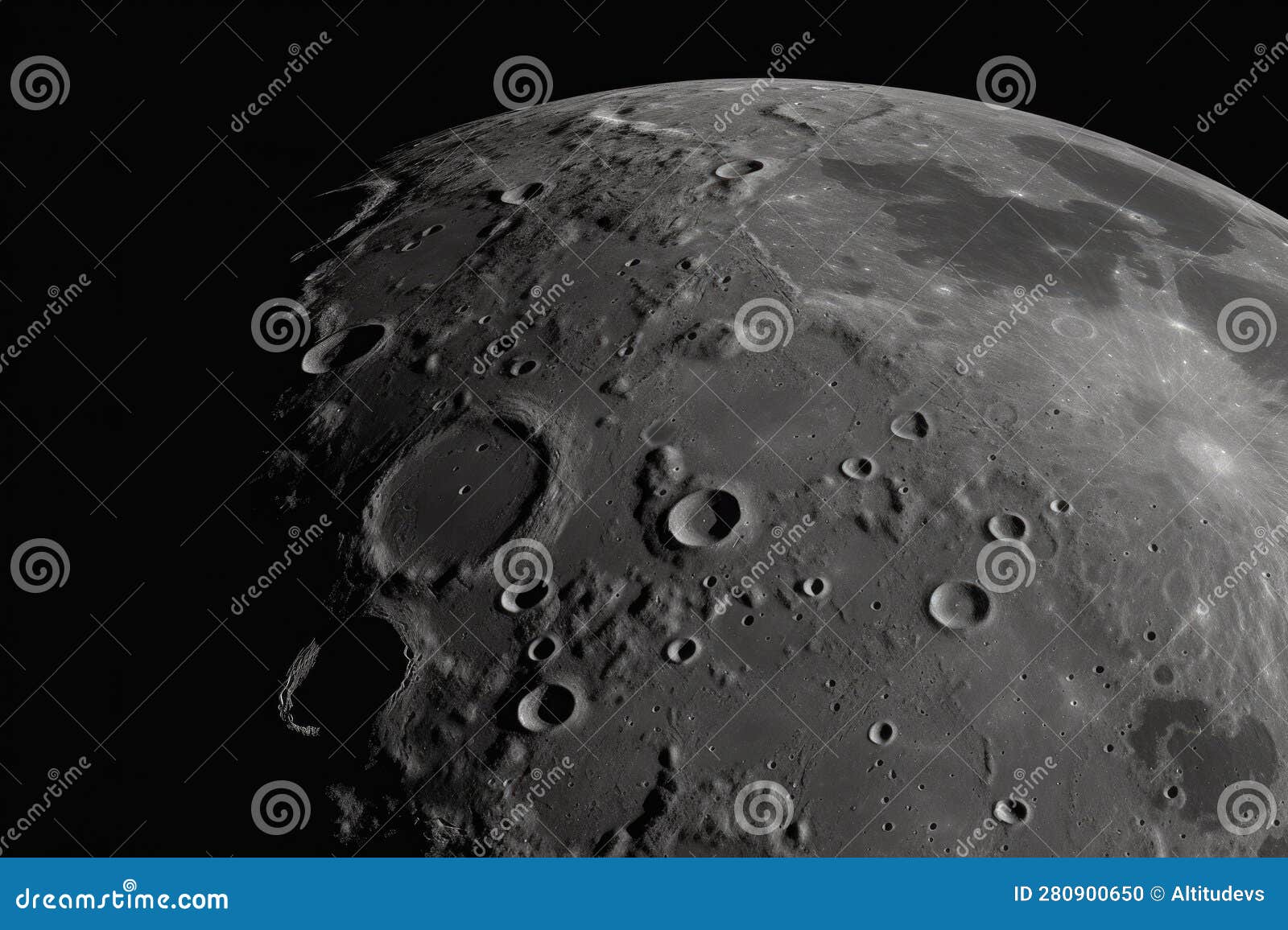 Close-up of the Moon, with Craters and Mountains Visible Stock Photo ...