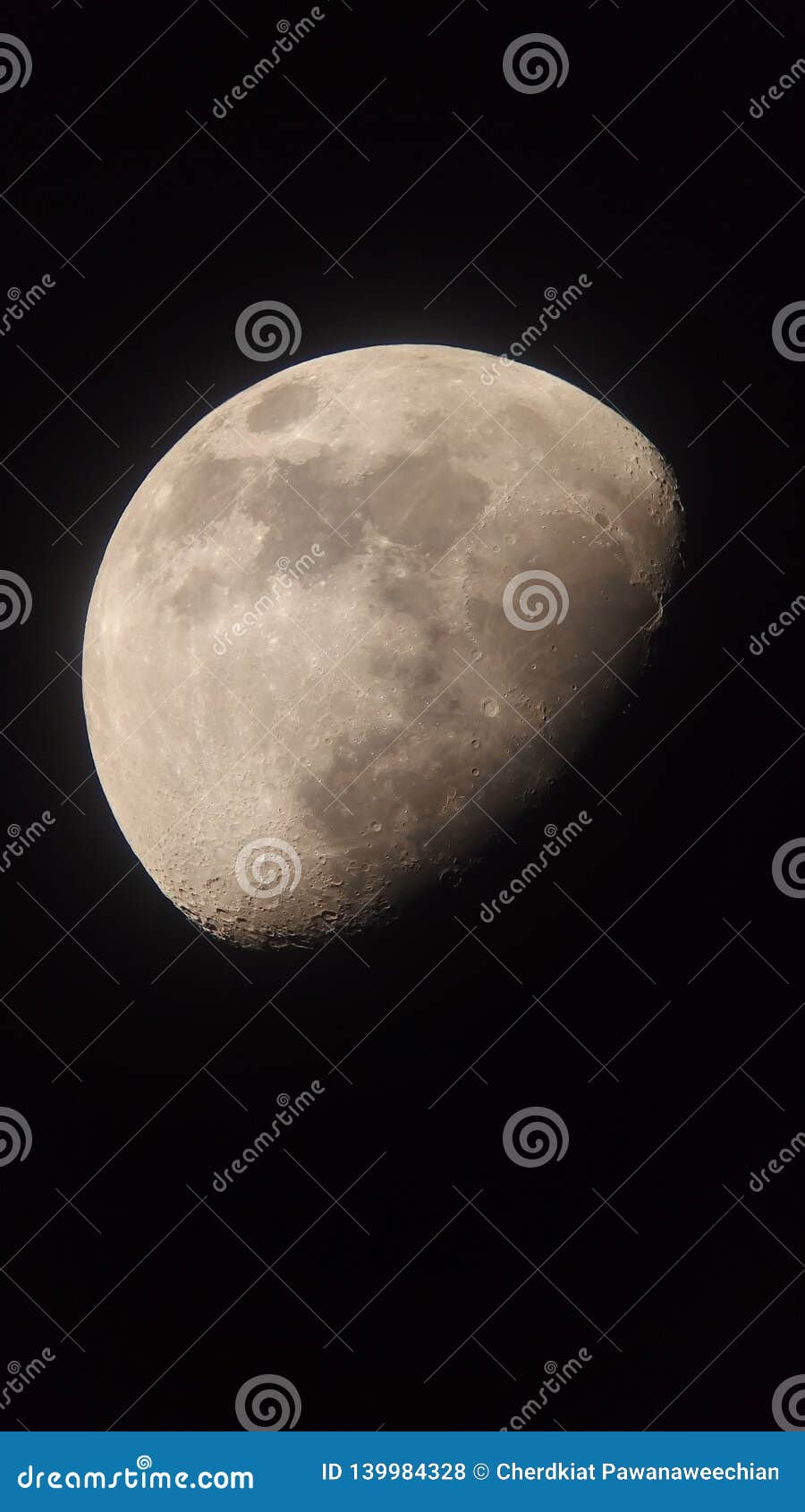 Close Up Moon Surface with Details, Telescope View Stock Photo - Image ...