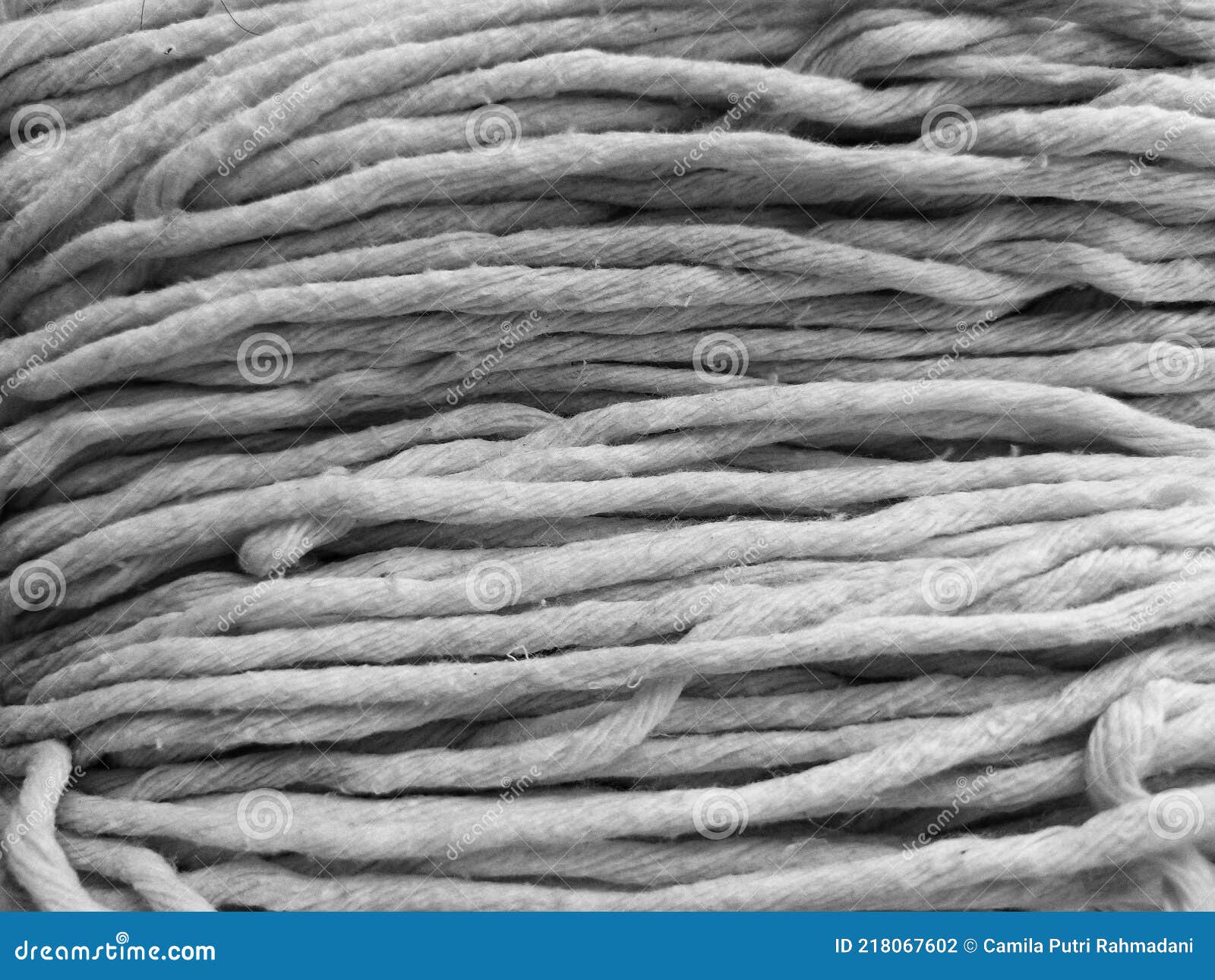 Close Up Mop String Texture and Pattern Black and White Stock Photo ...