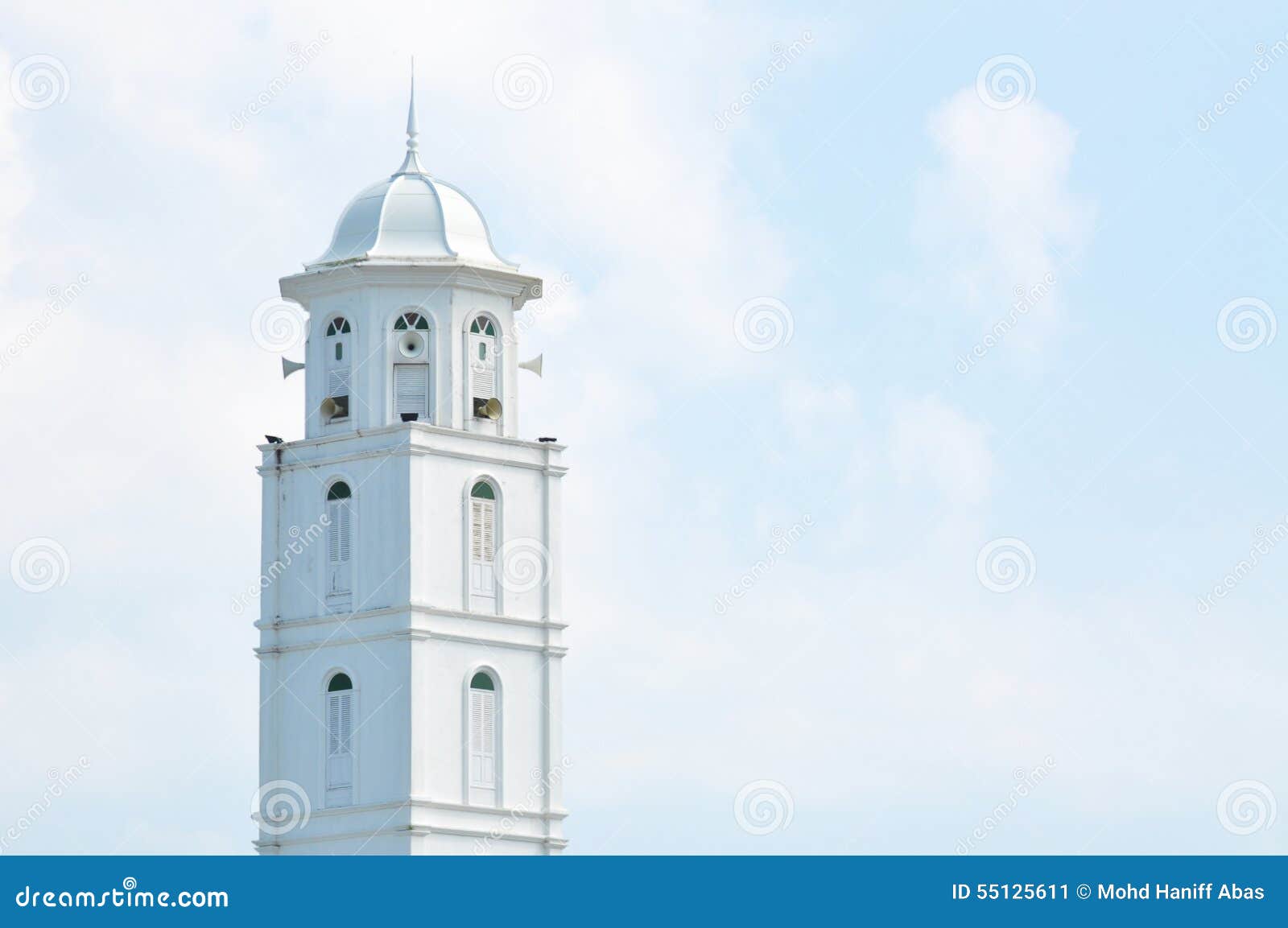 Close Up of Mosque Tower with Copy Space Area Stock Image - Image of ...