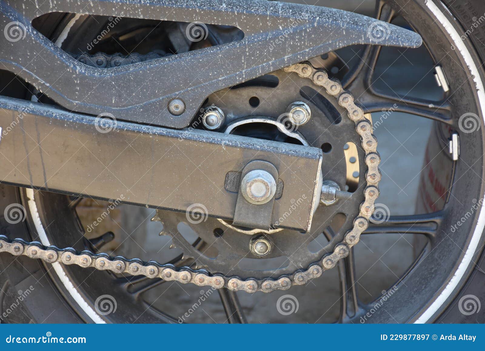 Close Up of Motorcycle Gear System and Chains Stock Image - Image of ...