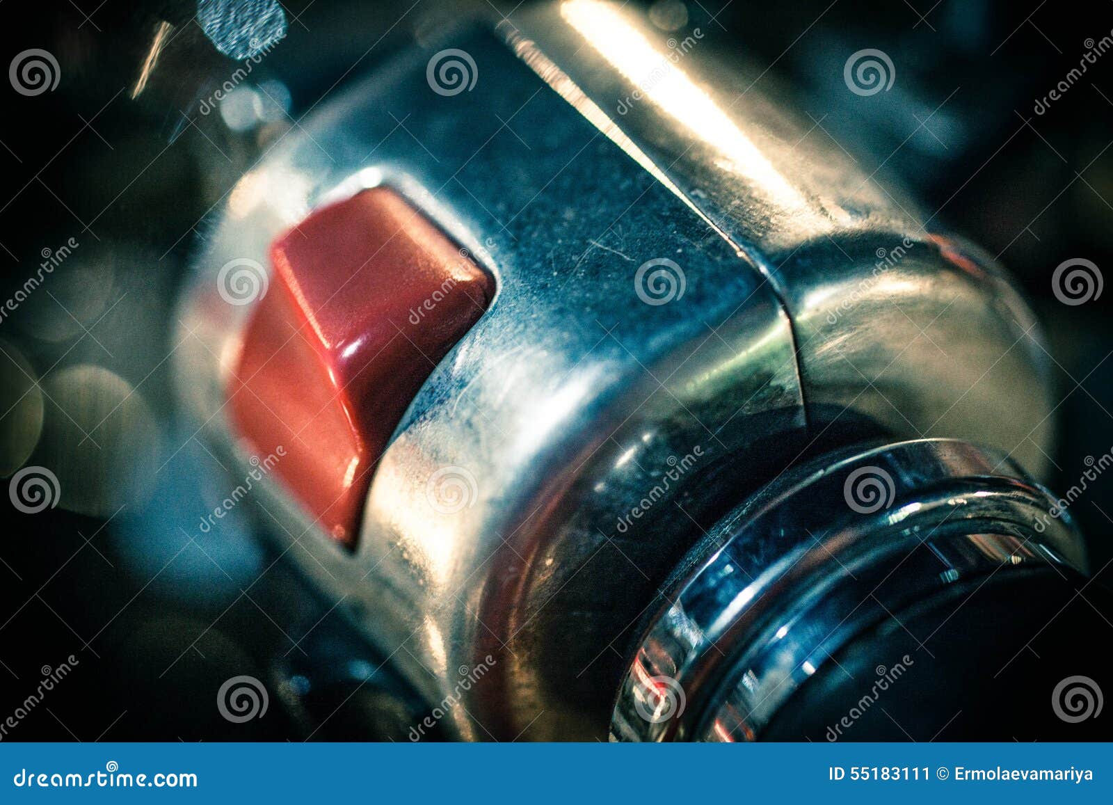 Close Up of Motorcycle Kick Start, Button on a Stock Image - Image of ...