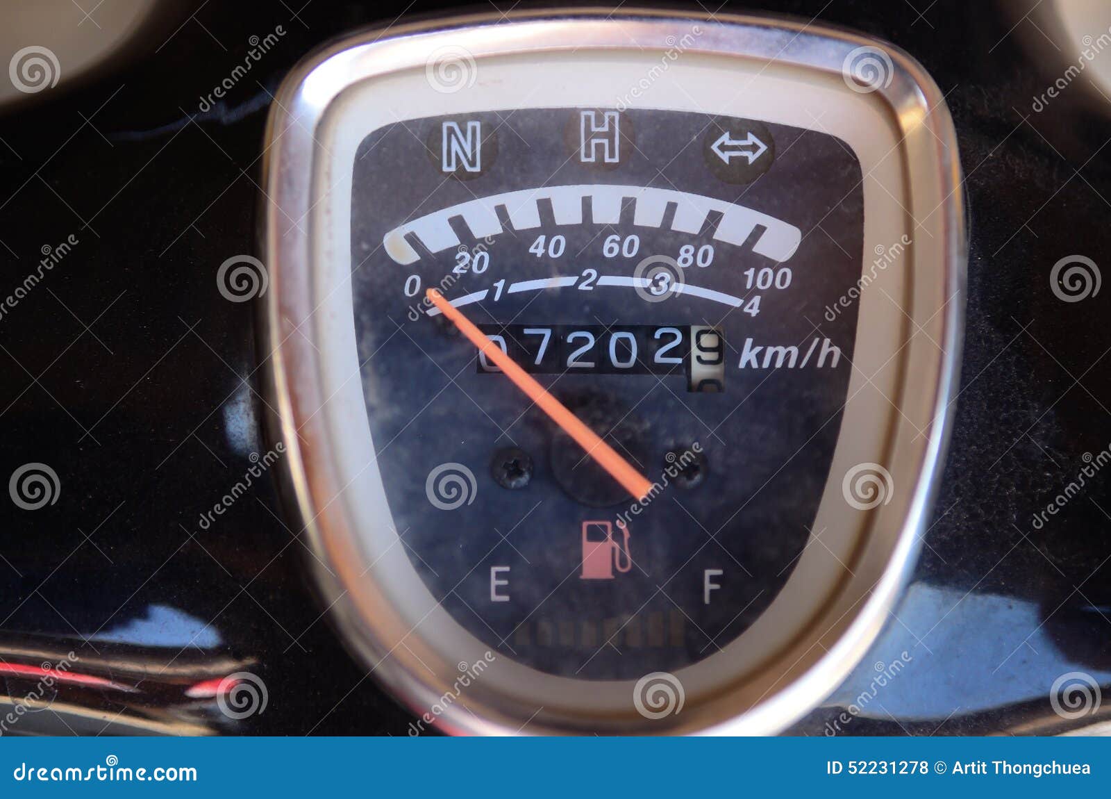 Close Up Motorcycle Speed Meter Stock Photo - Image of distance, grunge ...
