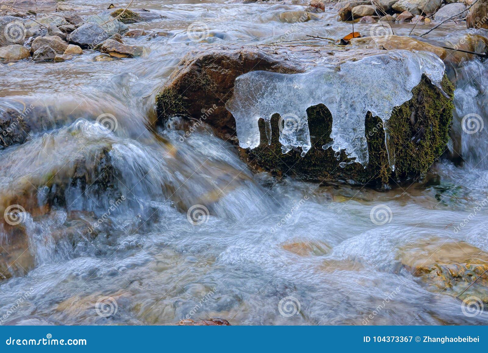 Winter stream stock image. Image of brook, natural, flow - 104373367