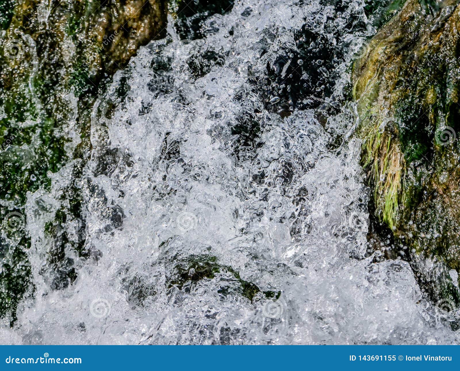 Close Up Mountain Waterfall with Clean Fresh Water Stock Image - Image ...