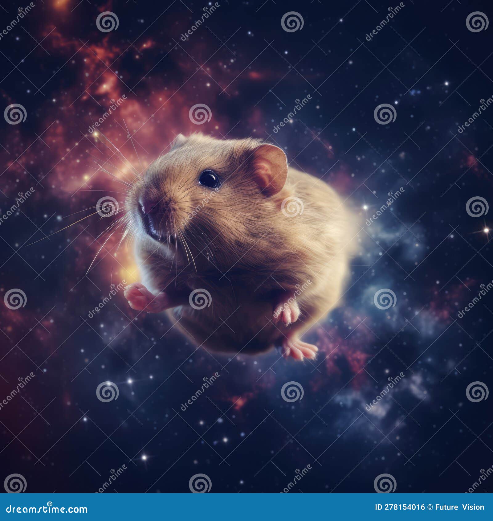 Close Up of Mouse in Space with Stars in Sky, Created Using Generative ...