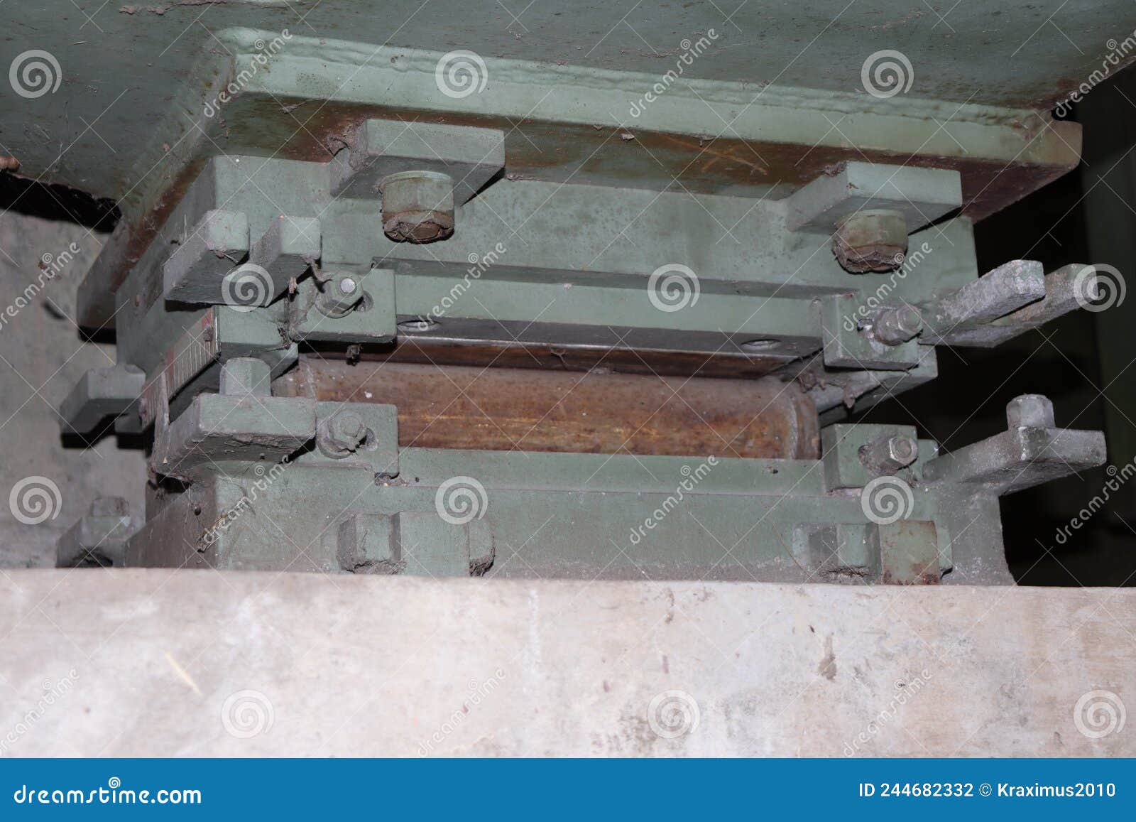 Bearing of a bridge. stock photo. Image of structure - 244682332