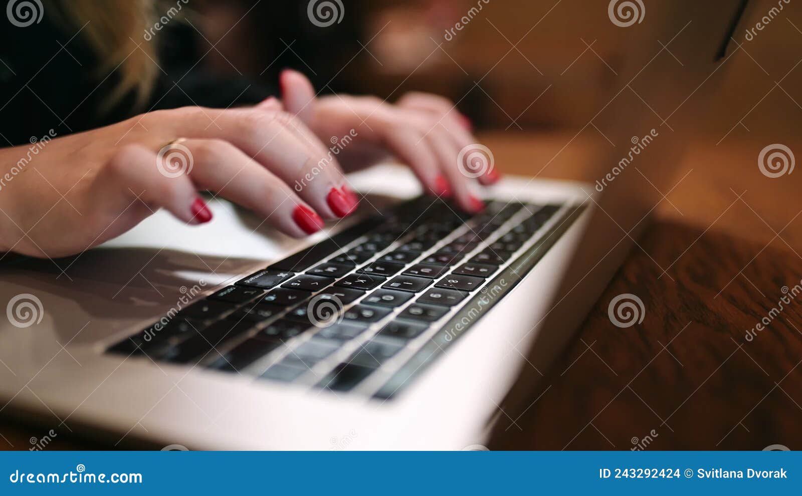 Close-up Moving Macro Shot: Person Typing on the Computer Keyboard ...