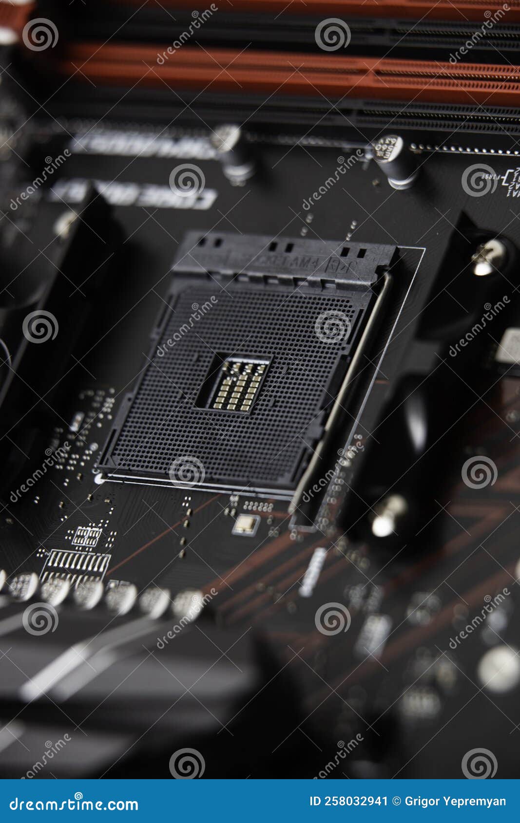 Close Up of MSI an Computer Motherboard. Armenia, Yerevan, October, 28 ...