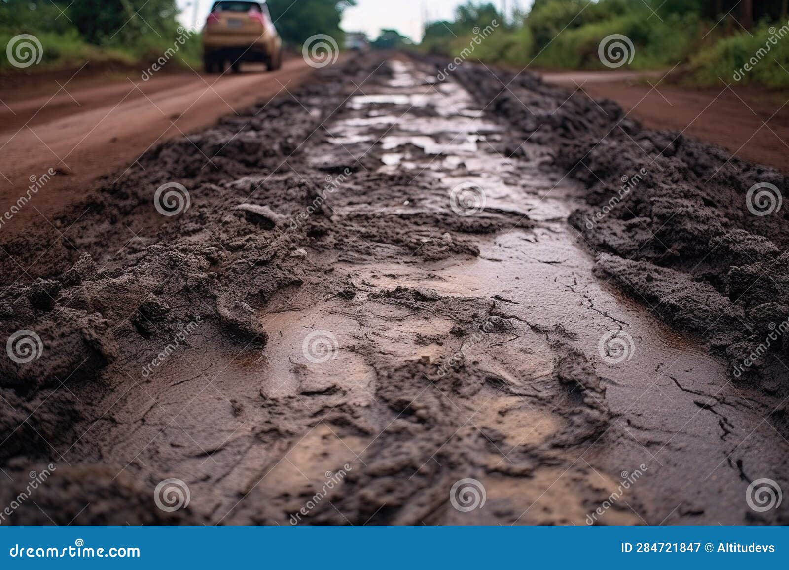 Close-up of Mud and Dirt on Road Surface Stock Illustration ...
