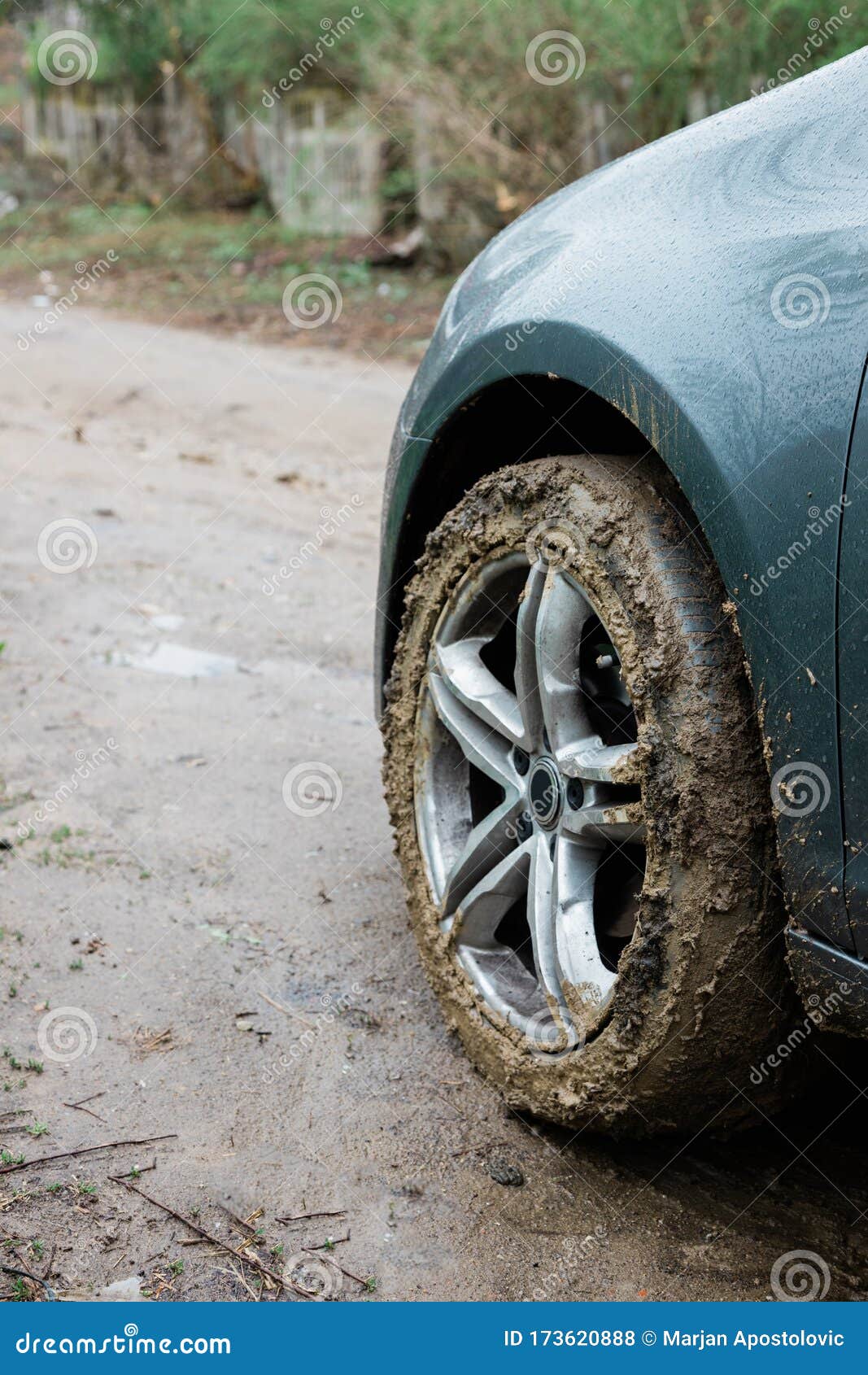 Close-up of a Muddy Tire on a Car Stock Photo - Image of risk, sticky ...