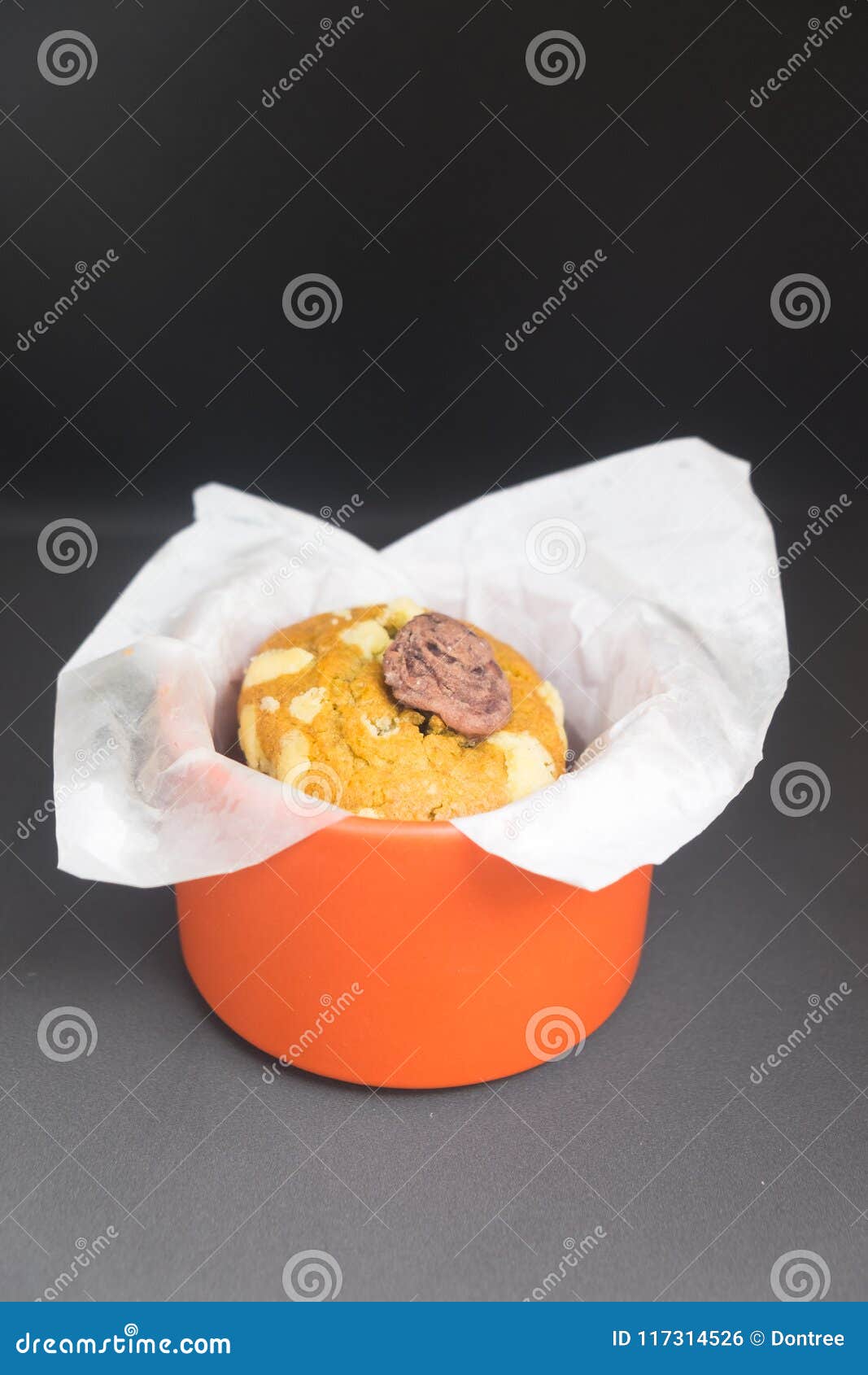 Close Up of Muffin with Red Bean Topped Stock Photo - Image of eating ...