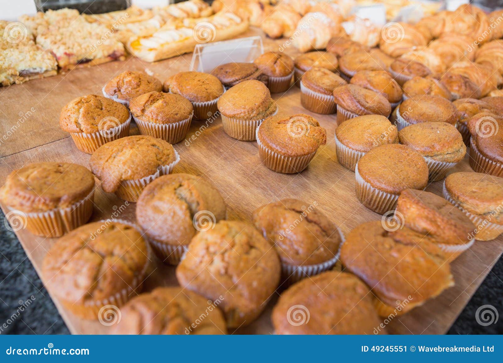Close Up of Muffins on Counter Stock Image - Image of leisure, cupcake ...